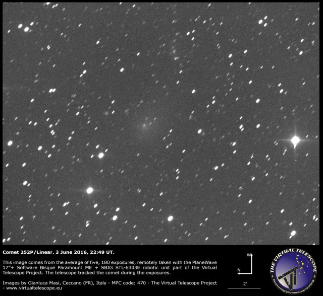 Comet 252P/Linear: an image (03 June 2016) - The Virtual Telescope ...