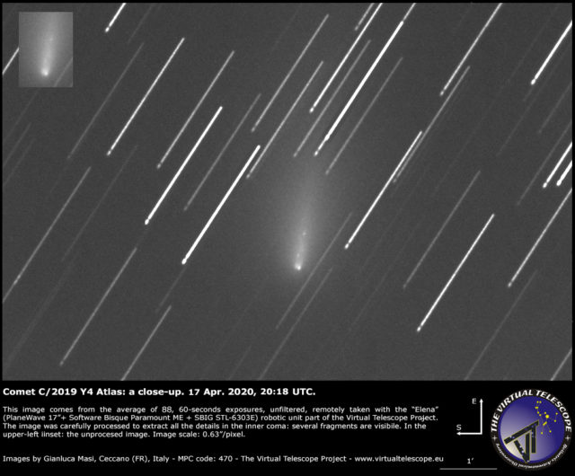 Comet C/2019 Y4 Atlas fragmentation: further evolution - 17 Apr. 2020 ...