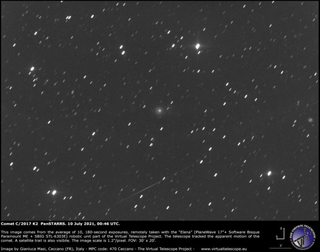 Comet C/2017 K2 Panstarrs: an image - 10 July 2021 - The Virtual Telescope Project 2.0