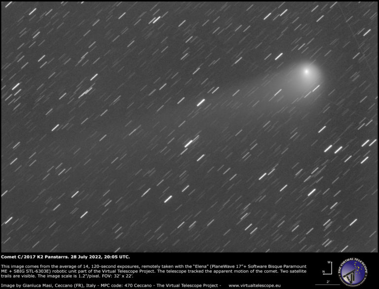 Comet C/2017 K2 Panstarrs: an image - 28 July 2022 - The Virtual Telescope Project 2.0