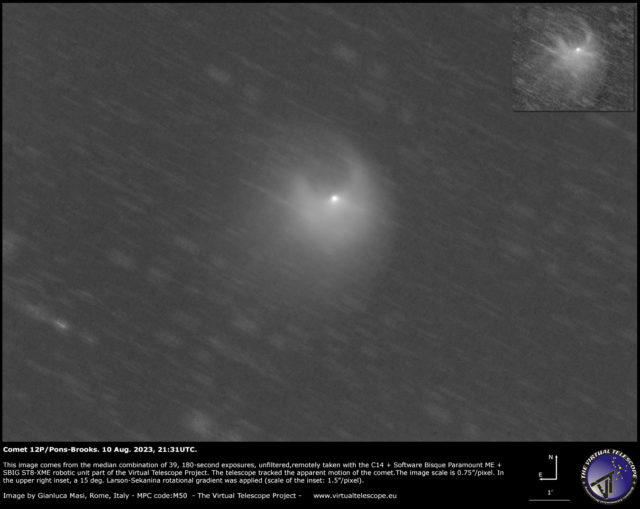 Comet 12P/Pons-Brooks: a new, deep image - 10 Aug. 2023 - The Virtual ...