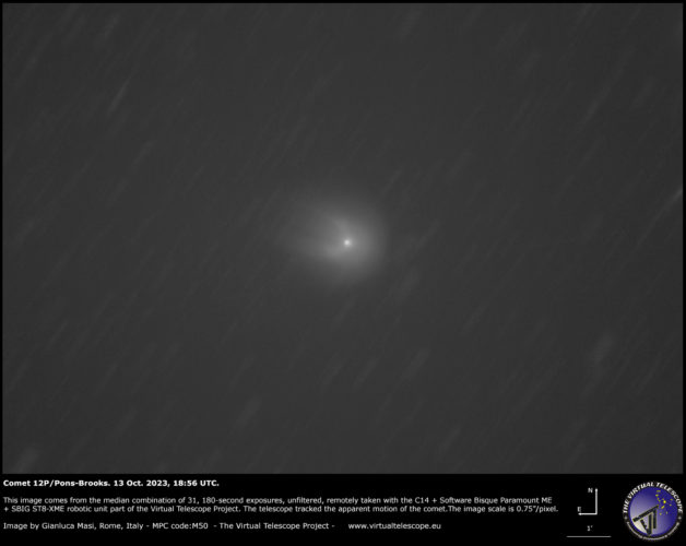 Comet 12P/Pons-Brooks: a new image - 13 Oct. 2023 - The Virtual ...