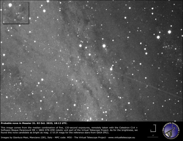 Il Virtual Telescope Project scopre un’esplosione stellare nella Galassia di Andromeda. - The ...