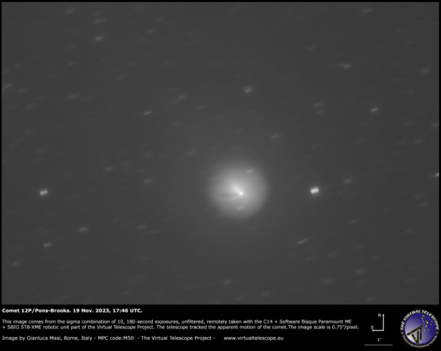 Comet 12P/Pons-Brooks: a new image - 19 Nov. 2023 - The Virtual ...