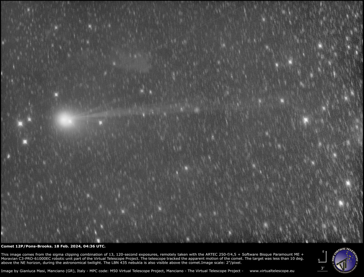 Comet 12P/Pons-Brooks: a new image - 18 Feb. 2024 - The Virtual ...