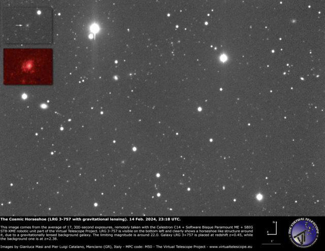 The Virtual Telescope Project captures the famous LRG 3-757 Einstein Ring, an extraordinary ...