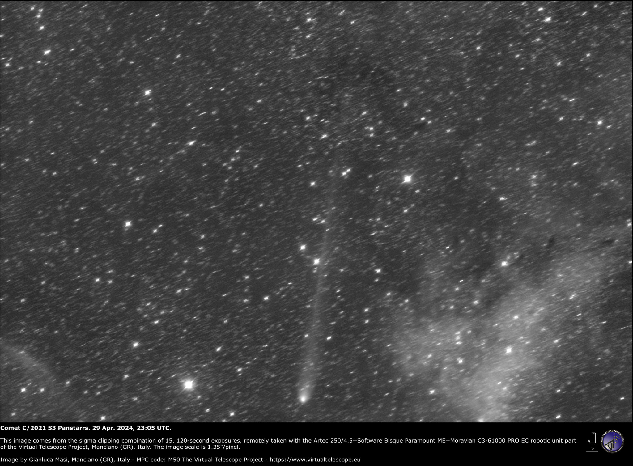 Comet C/2021 S3 Panstarrs: a image - 29 Apr. 2024 - The Virtual ...