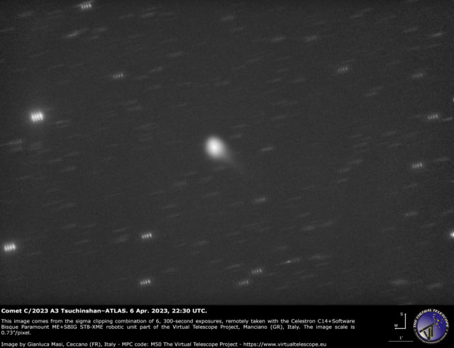 Comet C/2023 A3 Tsuchinshan-ATLAS: a new image - 5 Apr. 2024. - The Virtual Telescope Project 2.0