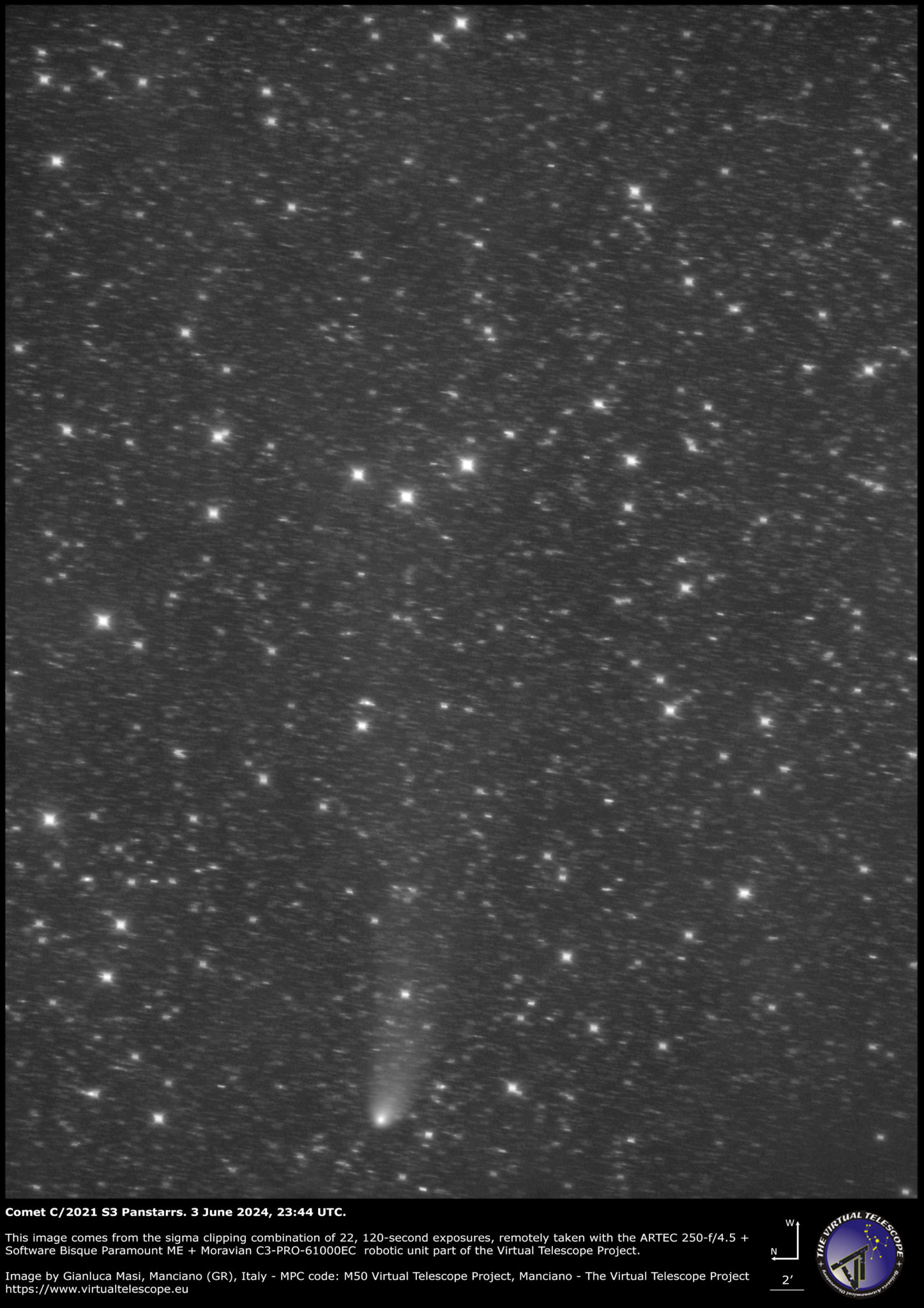 Comet C/2021 S3 Panstarrs: an image - 3 June 2024 - The Virtual ...
