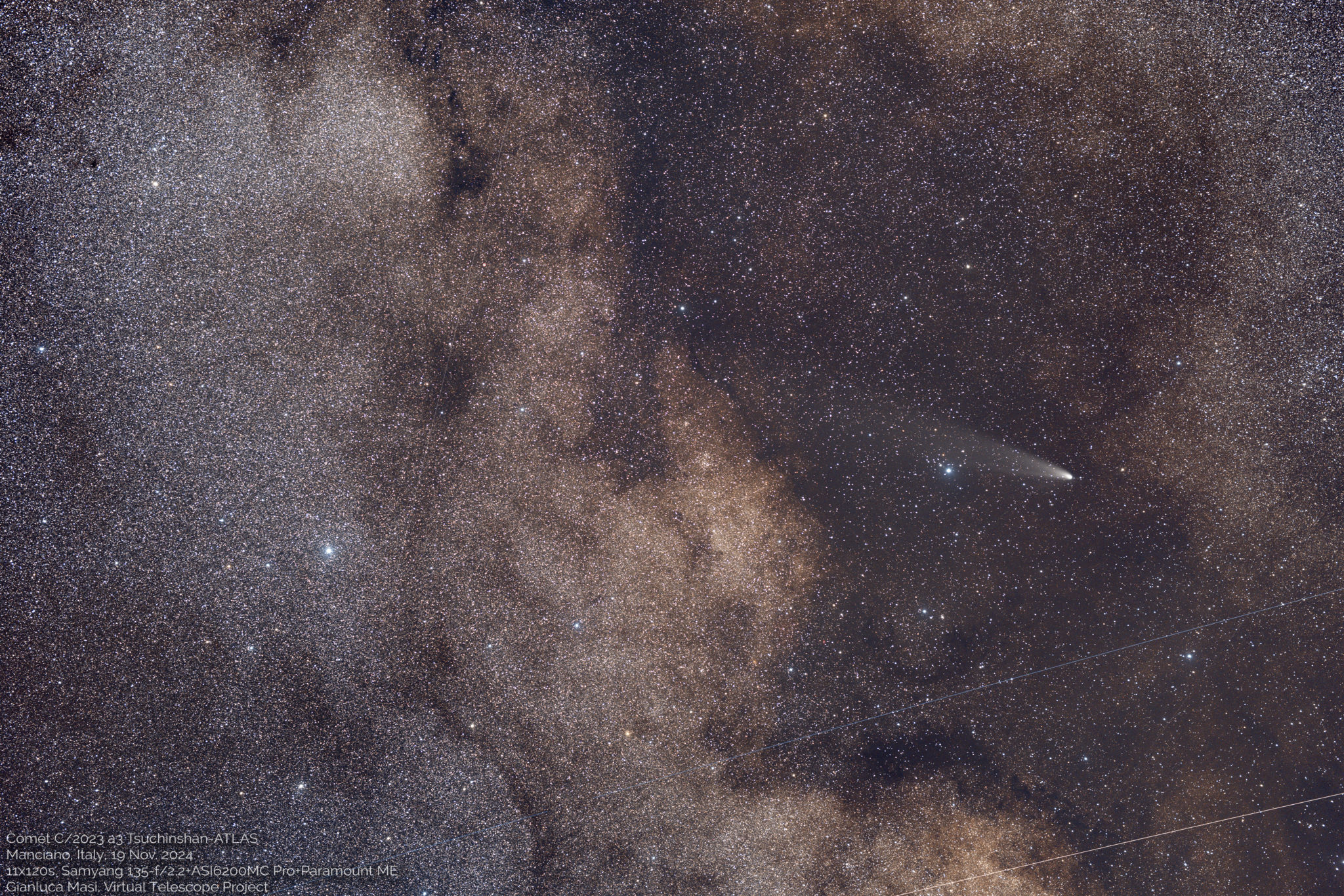 Comet C/2023 A3 Tsuchinshan-ATLAS: large field of view image - 19 Nov. 2024 - The Virtual ...