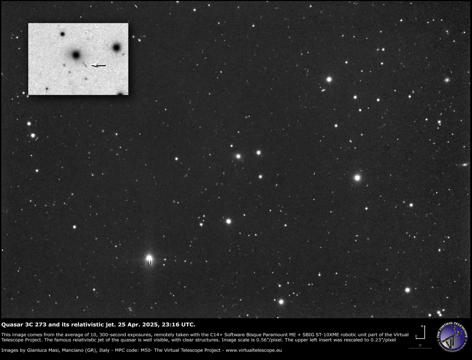 Quasar 3C 273 and its relativistic jet: a truly exceptional image - 25 ...