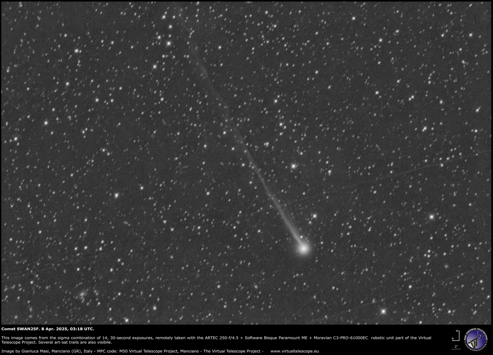 Comet C/2025 F2 SWAN (aka “SWAN25F”): an image - 8 Apr. 2025 - The ...