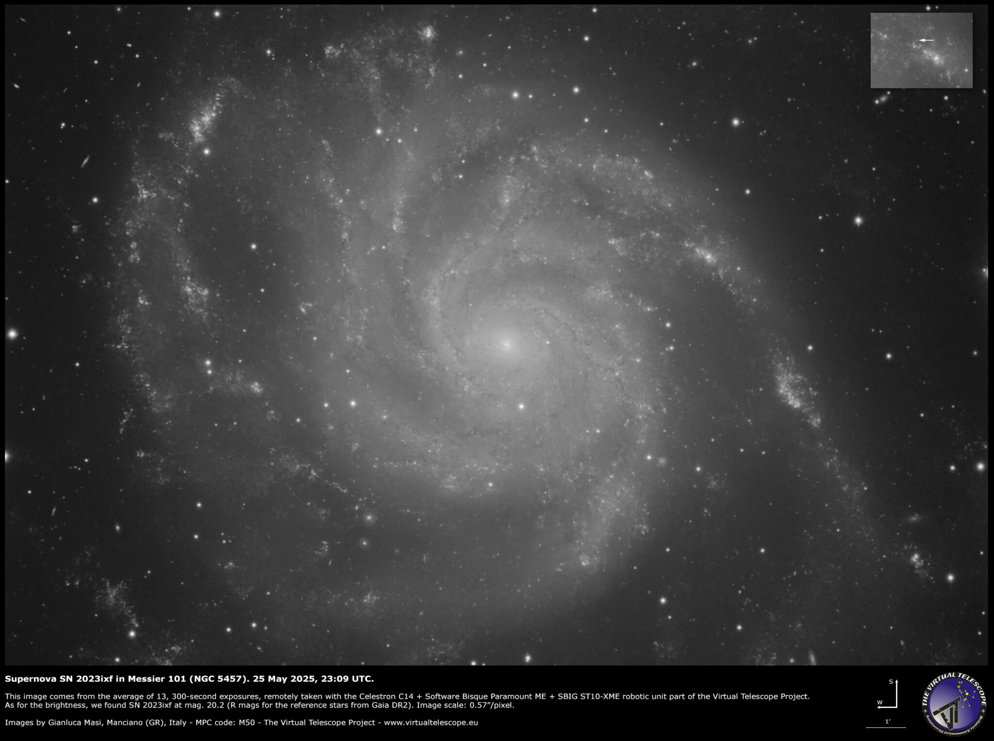 Two years with supernova SN 2023ixf in the Messier 101: 2nd anniversary image - 25 May 2025 ...