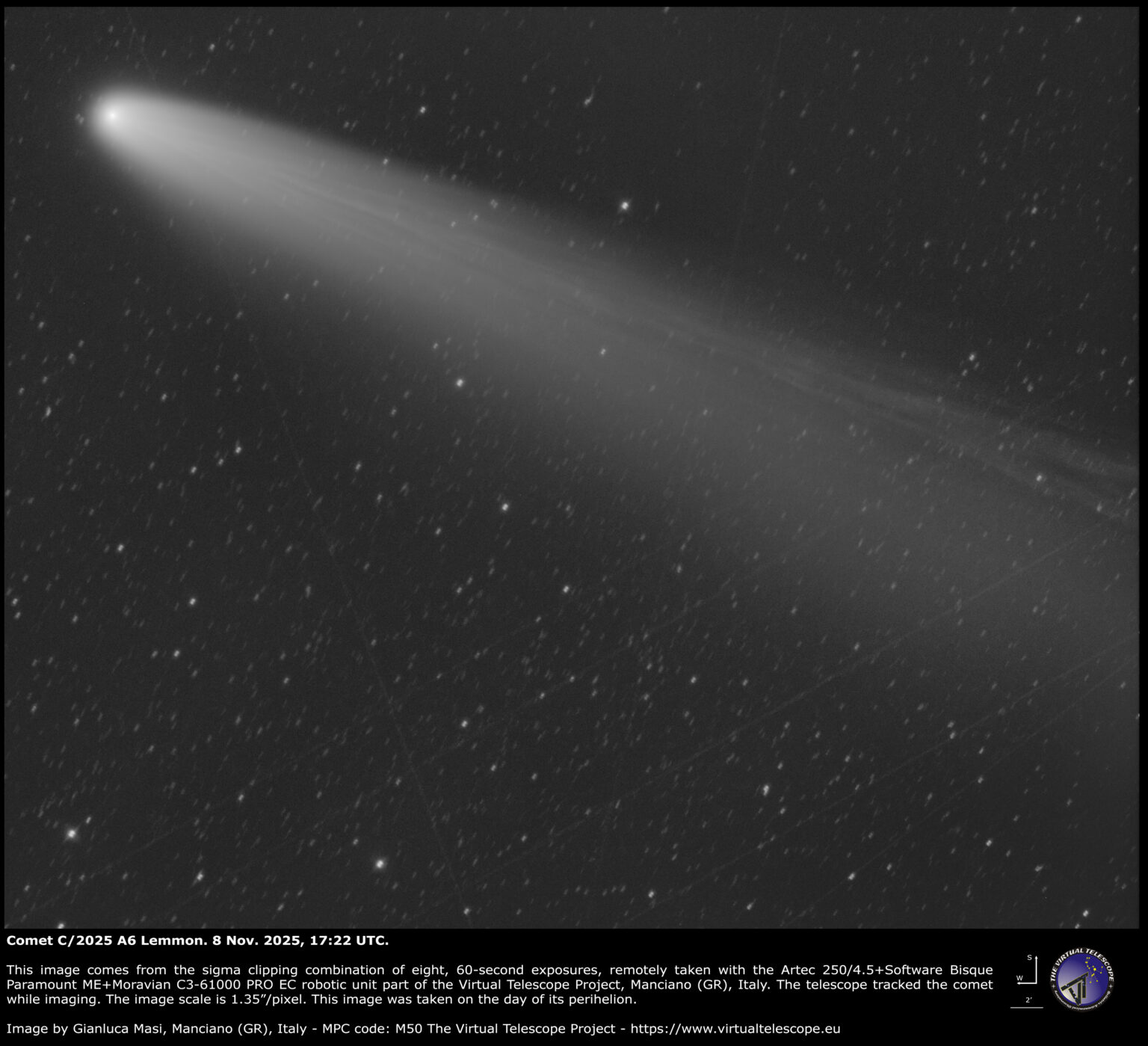 Comet C/2025 A6 Lemmon at perihelion: an image (8 Nov. 2025) - The ...