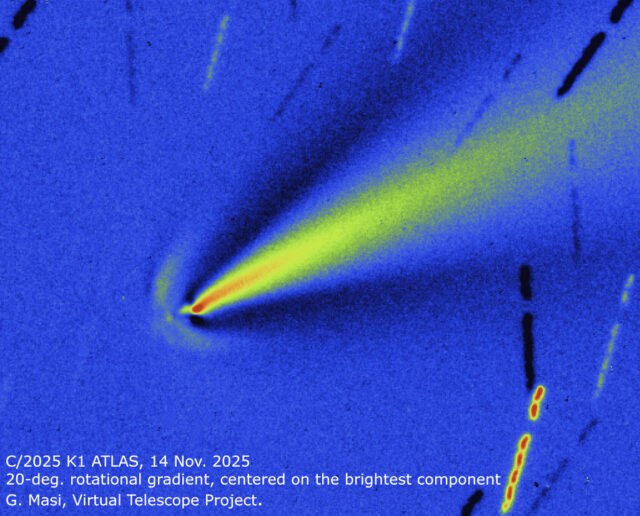 Comet C/2025 K1 ATLAS fragmentation: new image - 14 Nov. 2025. - The ...