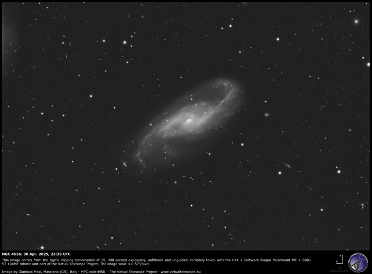 NGC 4536, a cosmic masterpiece of beauty. - The Virtual Telescope ...