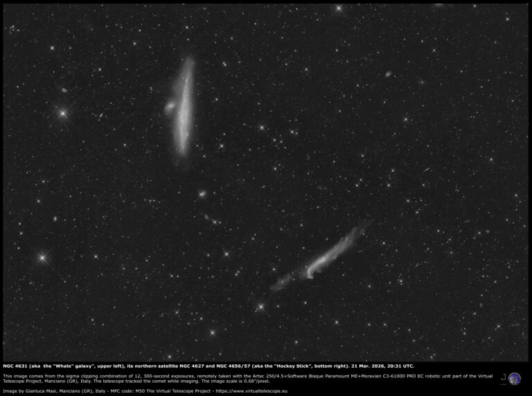 The interaction galaxies NGC 4631 (the “Whale”), NGC 4656/57 (the ...